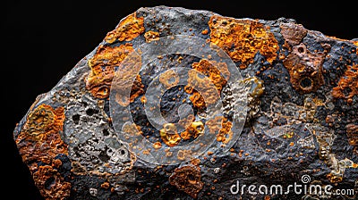 A Close-up Of A Meteorite With Its Rocky Texture And Metallic ...