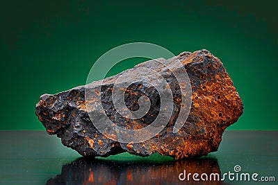 Close-up Of A Meteorite On A Reflective Surface Stock Image ...