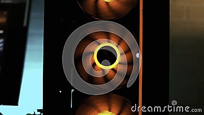 Close Up Of Modern System Unit Of A Computer With Cooling Fan And Led ...