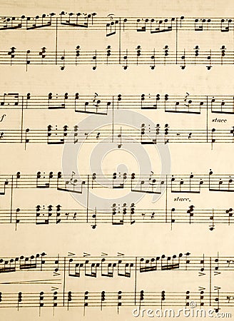 Close Up Of Notes On An Old Music Sheet. Stock Image - Image: 6250981