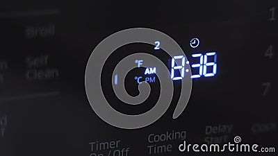 Close Up of Oven Display Flickering, Control Panel Blinking ...