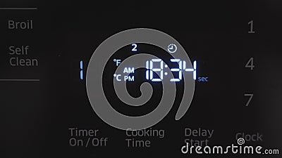 Close Up of Oven Display Flickering, Control Panel Blinking ...