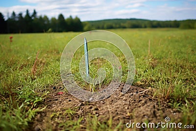 Close-up Of A Plot Marker On A Large, Undisturbed Land Stock Image ...