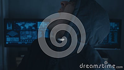 Portrait of Crazy Hacker Programmer Demon-possessed. Hacking Hacker. Stock Footage - Video of ...