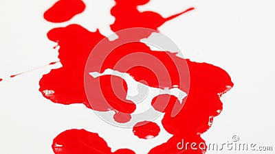 Red Color Dropping on the White Background Stock Video - Video of ...