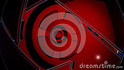 CLose Up For Red Symetrical Circle Geometrically Formed By Triangles ...