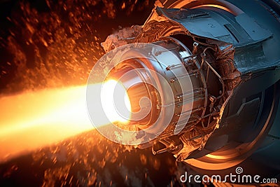 Close-up Of A Roaring Rocket Engine During Ignition Stock Photography ...