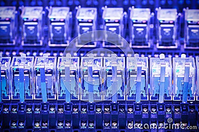 Close Up Row Of Relay Actuators Stock Photo | CartoonDealer.com #37695918
