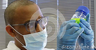 Scientist Examining Chemical Solution 4k Stock Video - Video of ...
