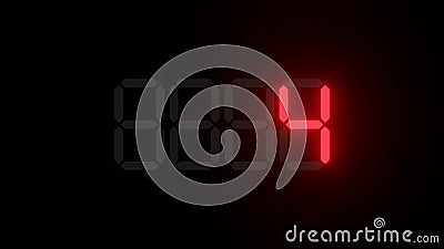Close-up of 9 Seconds Countdown Red Numbers Stock Video - Video of neon ...