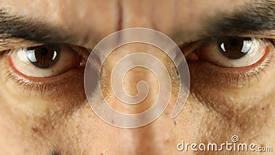 Serious Man Eyes Looking at the Camera. Stock Footage - Video of close ...