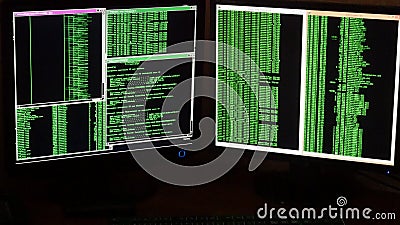 A Close Up Shot of a Computer Monitor of Hacker Analyzing Data ...