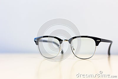 Close Up Side View Glasses On Desk Table Royalty-Free Stock Photography ...