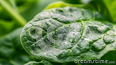 Close-up Of A Spinach Leaf With Downy Mildew, With The Greenhouse ...