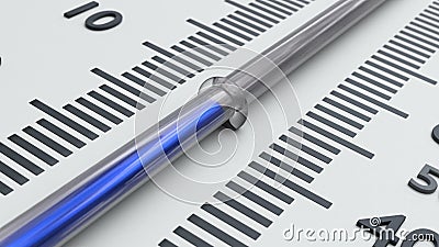 Close Up at Thermometer and Decreasing Temperature. Stock Footage ...