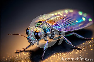 A Close Up Of A Tiny Metallic Iridescent Insect, Animals, Insects ...
