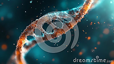 Close-up View Of Dna Strand With Complex Molecular Structure In Vivid ...