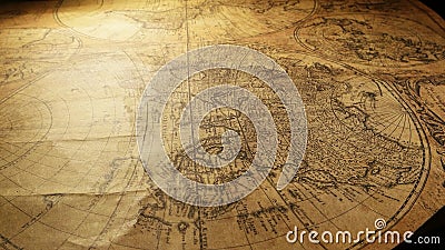 Vintage old map stock footage. Video of antiques, destinations - 145898270