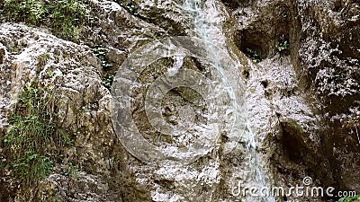 Close Up of Waterfall, Water Falling Over Stones in Slow Motion ...