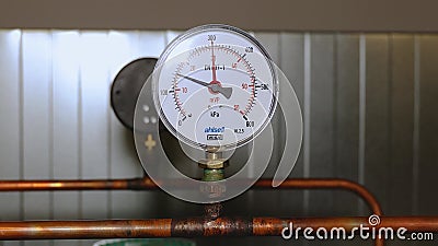 Close Up Work of a Differential Pressure Manometer with Tube Spring ...