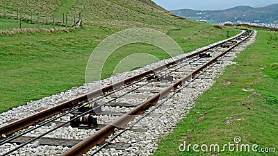 Close View of Tram Rail Tracks Showing the Cable System Which Pulls the ...
