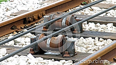 Close View of Tram Rail Tracks Showing the Cable System Which Pulls the ...