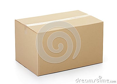 Closed Cardboard Box Taped Up Stock Images - Image: 36222444