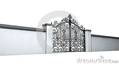 Closed Ornate Gates And Wall Royalty Free Stock Photography - Image ...