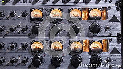 Sound Compressor Panel in Recording Studio Stock Video - Video of ...