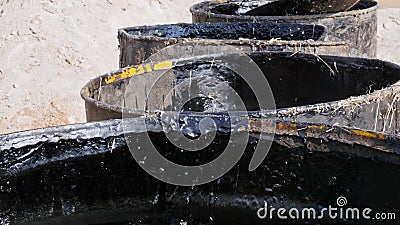 Closeup of Bitumen Containers or Drums Inside the Factory Stock Video ...