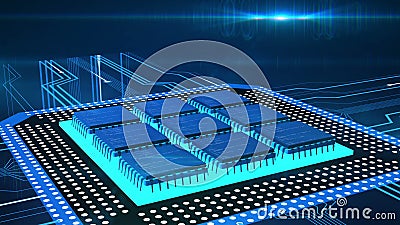 Closeup of Circuit Border with Running Computer Processes, CPU ...