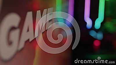 Closeup on Computer Screen with Game Over Text after Failing Level in ...