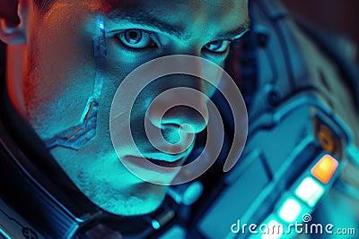 Futuristic Soldier With Augmented Reality Interface Royalty-Free Stock ...