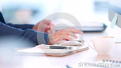 Closeup Hands, Typing on Keyboard at Modern Office. Writing Pen ...