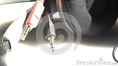 A Closeup of Headphones and Jacks Stock Video - Video of mini, port ...