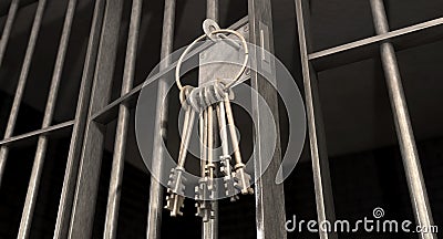 Jail Cell With Open Door And Bunch Of Keys Royalty-Free Stock Image ...
