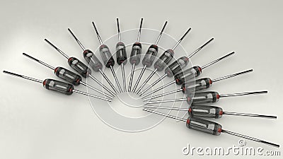 Closeup Macro Set Of Electronic Germanium Diode On A White Background ...