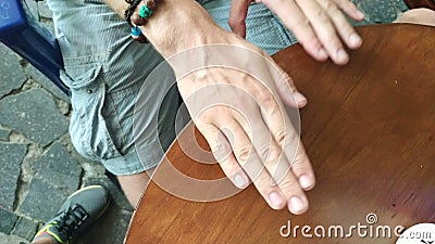 Closeup Male Hands Tapping on the Table Stock Footage - Video of ...