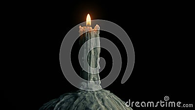 Melted Candle Burns In The Dark Stock Video - Video of beeswax, glowing ...