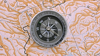 View of Compass on Yacht Dashboard. Moving Straight To North Stock ...