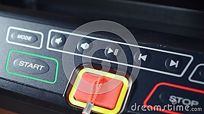 Closeup of Treadmill Control Panel with Buttons of Program or Training ...