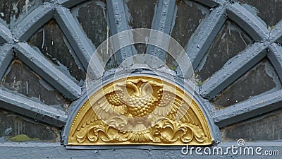 A Closeup of a Two-headed Bird Sculpture, or Gandaberunda Bird Emblem ...