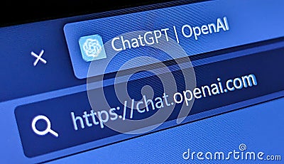 Closeup View Of The OpenAI ChatGPT Artificial Intelligence App UI Is Displayed In A Web Browser ...