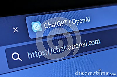 Closeup View Of The OpenAI ChatGPT Artificial Intelligence App UI Is Displayed In A Web Browser ...