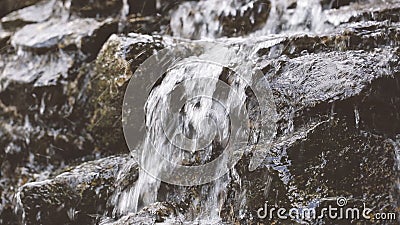 Closeup the Water Flows Down the Rocks Stock Footage - Video of ...