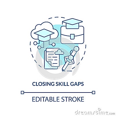 Closing Skill Gaps Gradient Concept Editable Icon Cartoon Vector ...