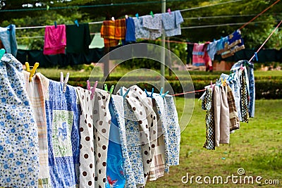 Clothes lines stock photo. Image of drying, clothespin - 28086330