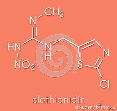 Clothianidin Insecticide Molecule Neonicotinoid Class. Skeletal Formula ...