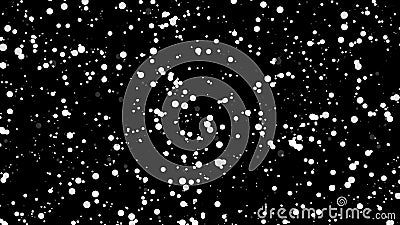 A Cloud of Calm White Particles Flowing Slowly on Black Abstract ...