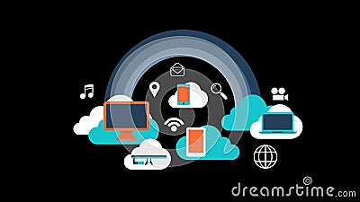 Cloud Computing Storage Data Animation Transparent Vector Motion Graphics Loop Stock Video ...